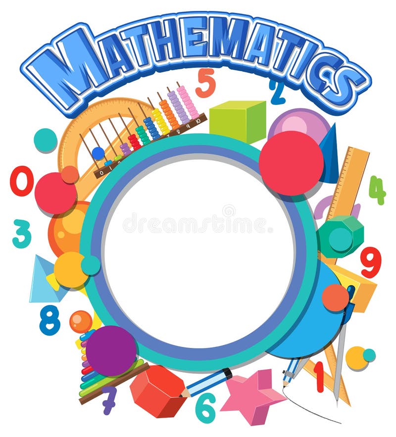 Blank Math Template with Math Tools and Elements Stock Vector ...