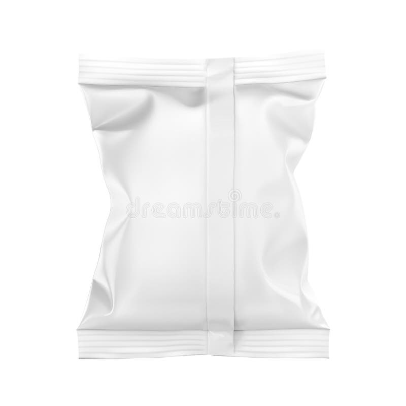 Blank Matte Back View White Pouch Up Package Isolated on a White ...
