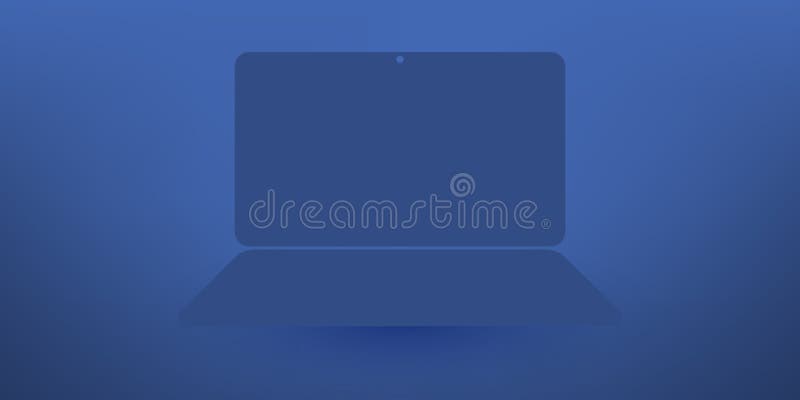 Blank Matte Blue Laptop Computer, Vector Background Illustration Stock ...