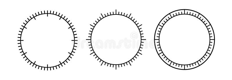 Blank Mechanical Clock Face Divided into Seconds and Minutes. Round ...