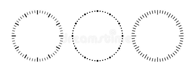 Blank Mechanical Clock Face Divided into Seconds and Minutes. Round ...