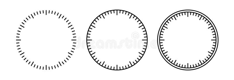 Blank Mechanical Clock Face Divided into Seconds and Minutes. Round ...