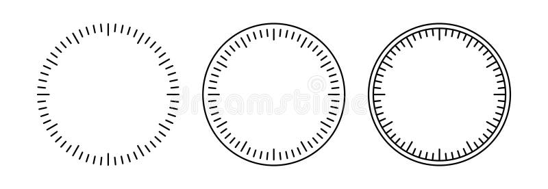 Blank Mechanical Clock Face Divided into Seconds and Minutes. Round ...