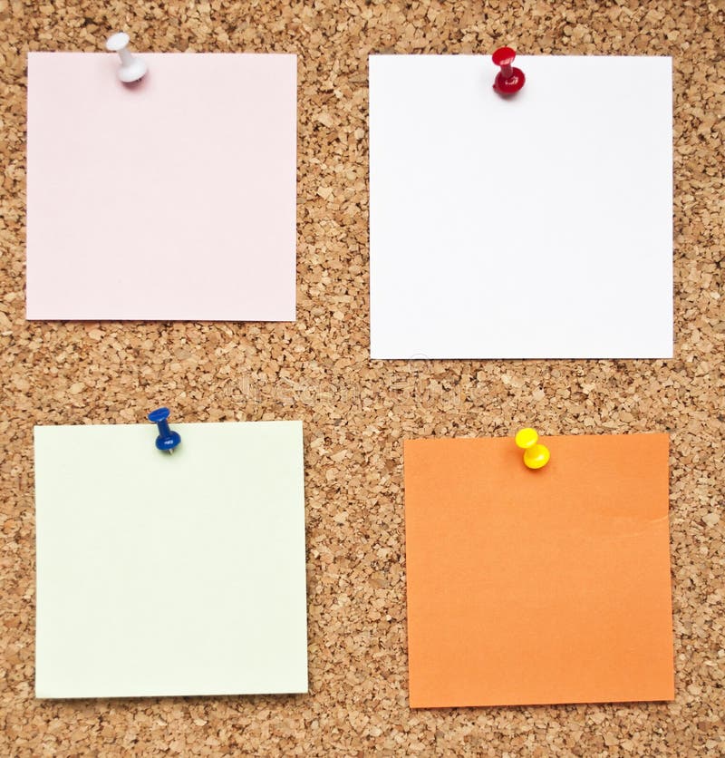 Blank Memo Notes on Cork Board Stock Photo - Image of frame, info ...