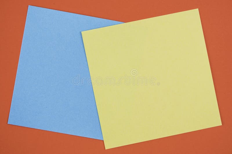 Blank Memo Square Notes on Background. Blank Yellow and Blue Colored ...
