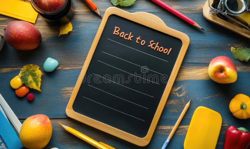 Blank Menu Board on a Counter, Decorated with Autumn Leaves Stock Image ...