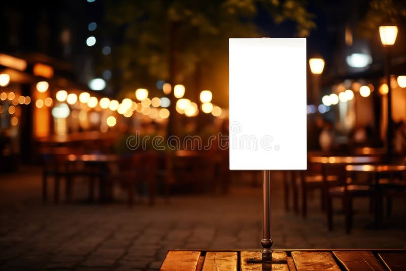 Blank Menu Board on Street Cafe. Mock Up for Your Design Stock ...