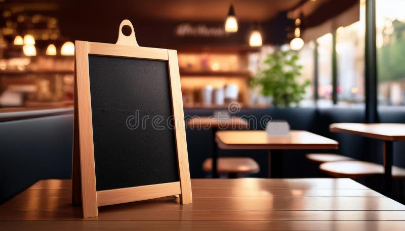 Blank Menu Board on the Table in a Cafe. Generative AI Stock ...