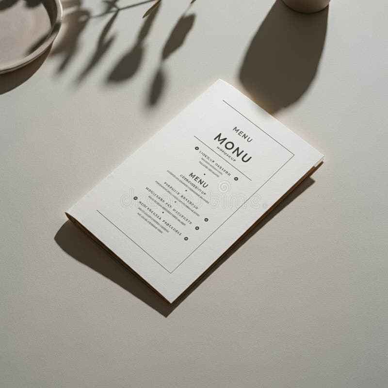 Blank Menu Mockup To Add Your Design Stock Illustration - Illustration ...