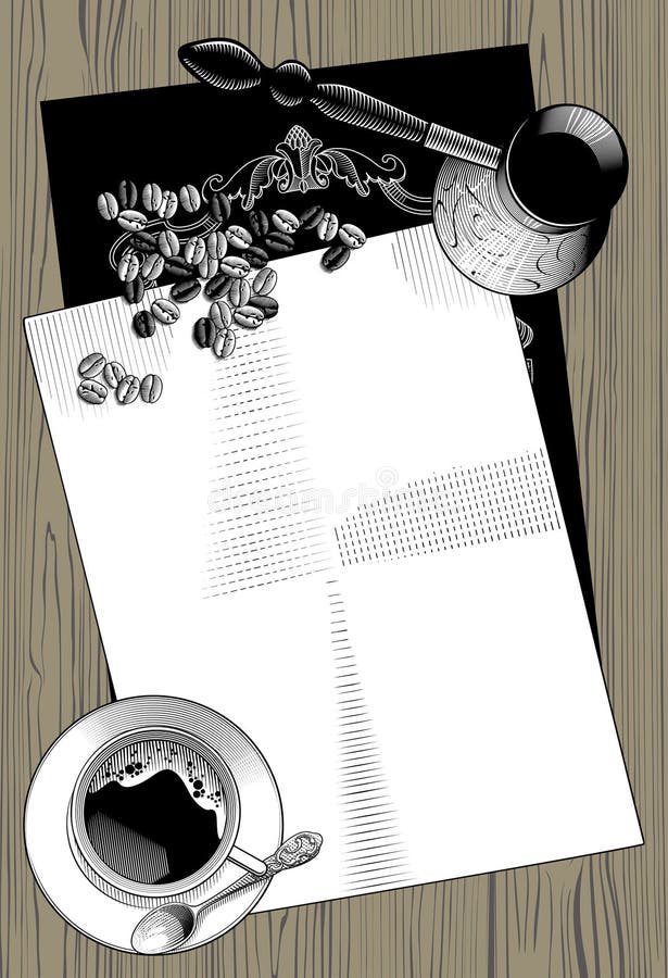Blank Menu Page with Border. Italian Pasta Stock Illustration ...