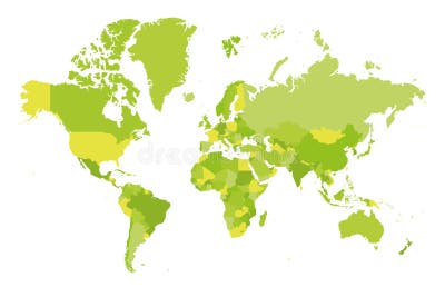 Blank Mercator Political World Map Stock Illustration - Illustration of ...