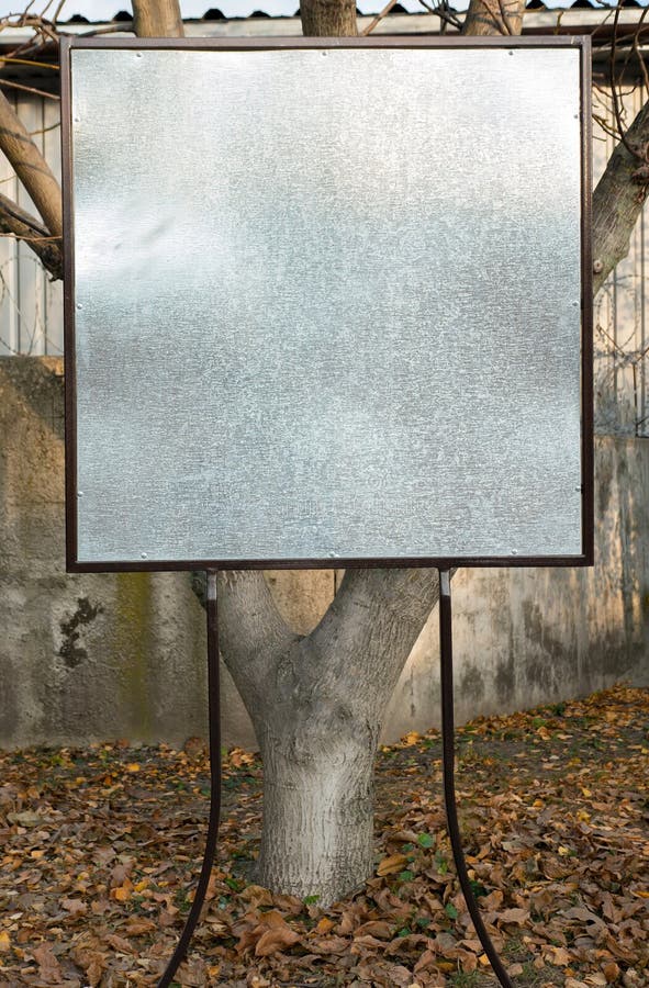 Blank Metal Billboard. Banner for Ads Copy Space. Stock Photo - Image ...