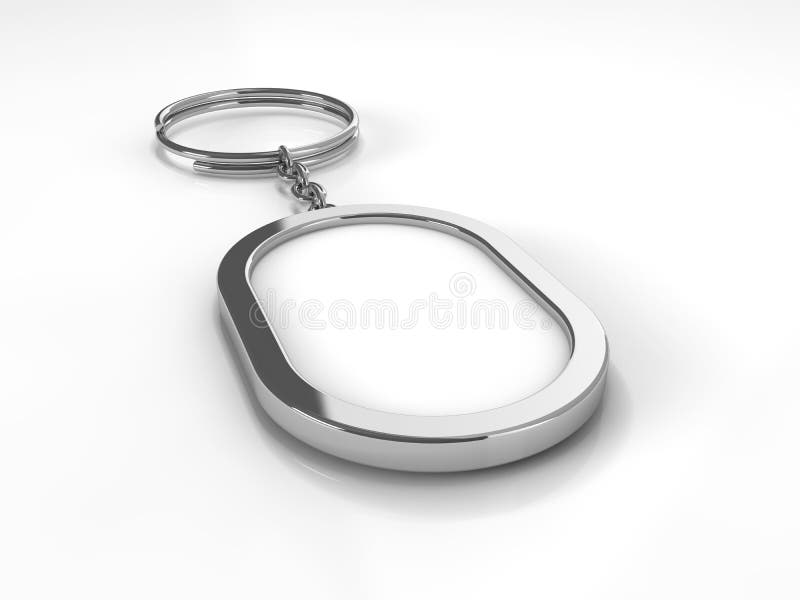 Blank Metal Keychain. Mockup Stock Illustration - Illustration of brand ...