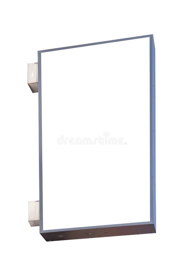Blank Metal Shop Sign Board On Building Stock Photo - Image of ...