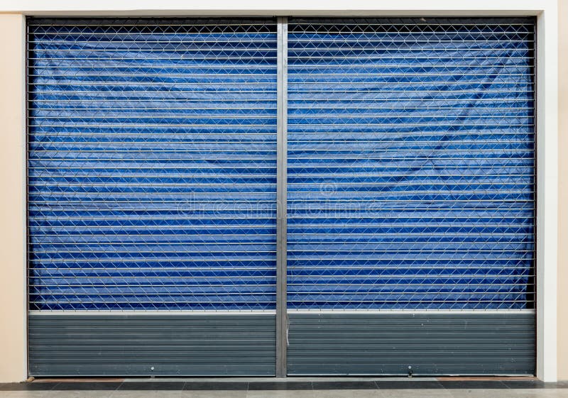 Blank metal shutter door stock image. Image of desolate - 34055767