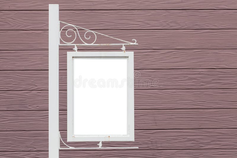 Blank Metal Shop Sign Board on Building Stock Photo - Image of message ...