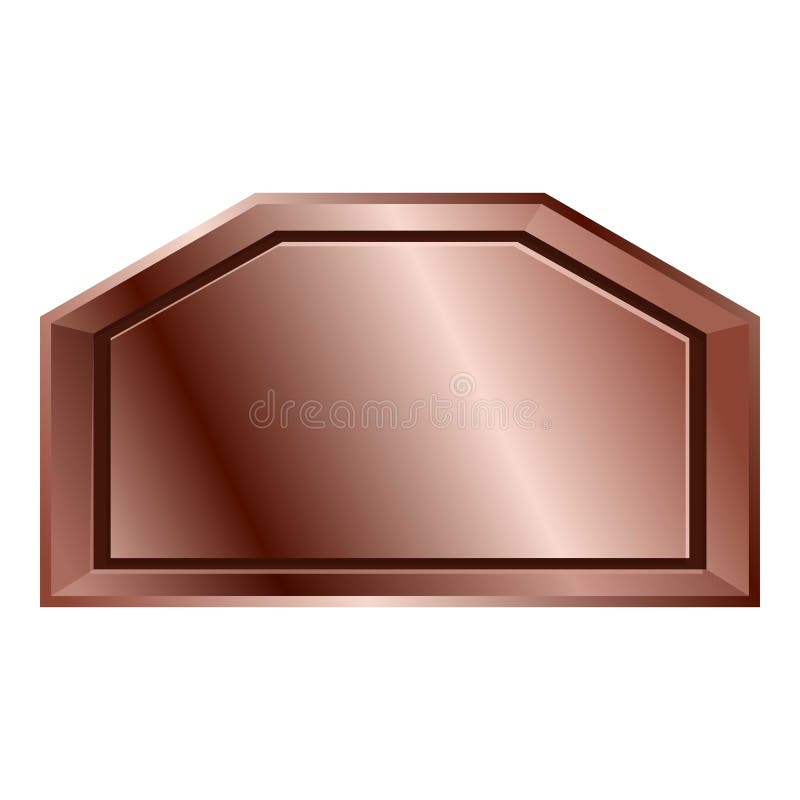 Blank Metallic Copper Plaque Sign Showing Copy Space Stock Vector ...