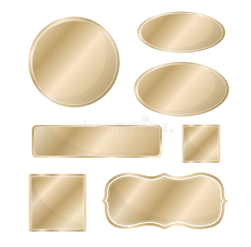 Blank Metallic Icon Set Bronze Stock Vector - Illustration of empty ...