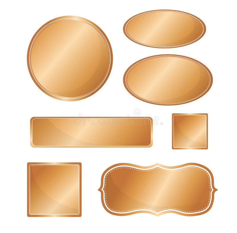 Blank Metallic Icon Set Copper Stock Vector - Illustration of hairline ...