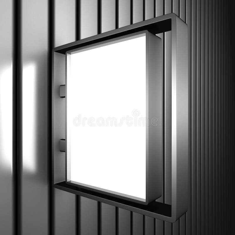 Blank Metallic Info Banner Screen on Wall Stock Illustration ...