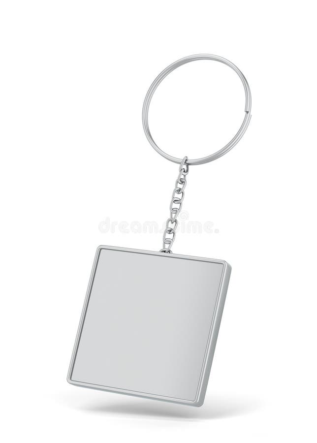 Blank Metallic Keychain Mockup Stock Illustration - Illustration of ...