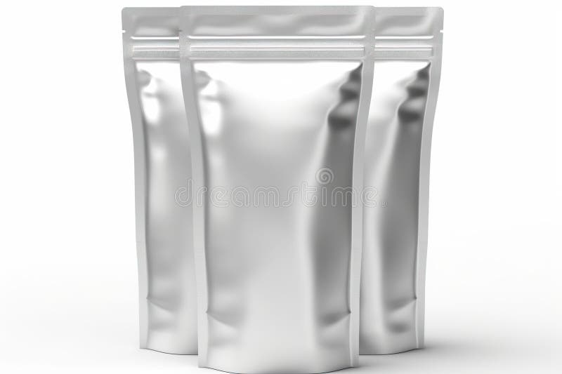Blank Metallic Silver Packaging, Mock Up Style. AI Generated Stock ...