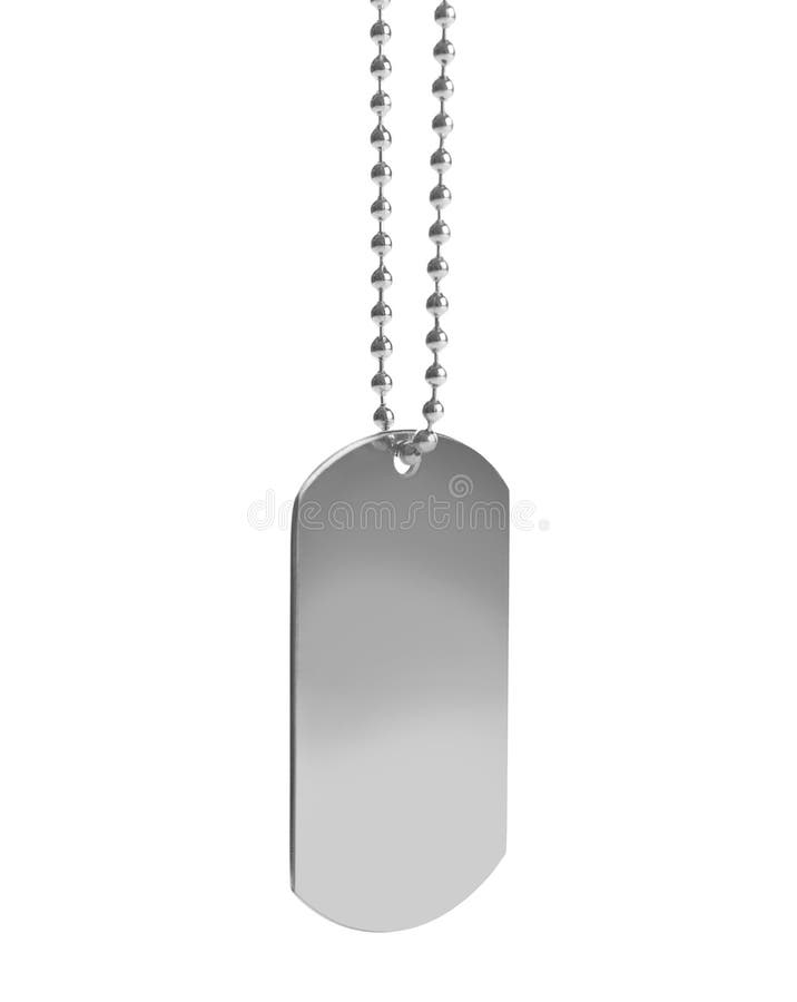 Blank Military ID Tag Isolated Stock Image - Image of identification ...