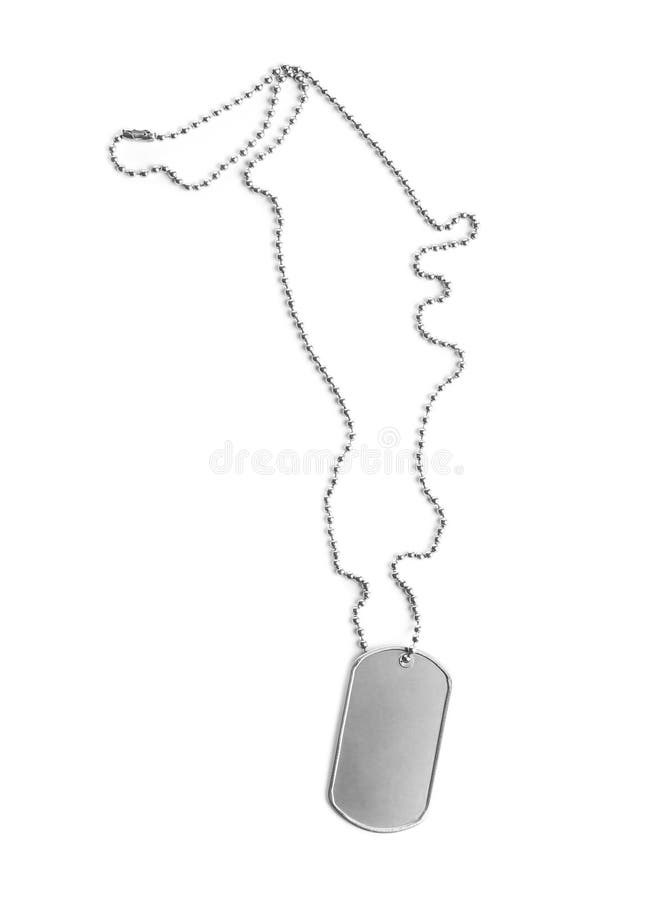 Blank Military ID Tag Isolated Stock Photo - Image of necklace ...