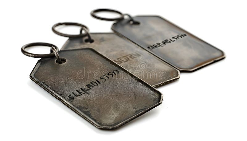 Blank Military ID Tags Isolated on White Stock Photo - Image of label ...