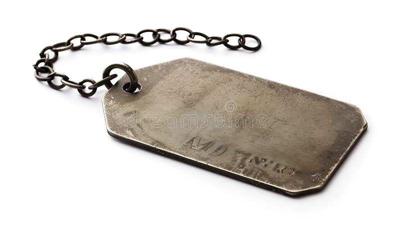Blank Military ID Tags Isolated on White Stock Image - Image of copy ...