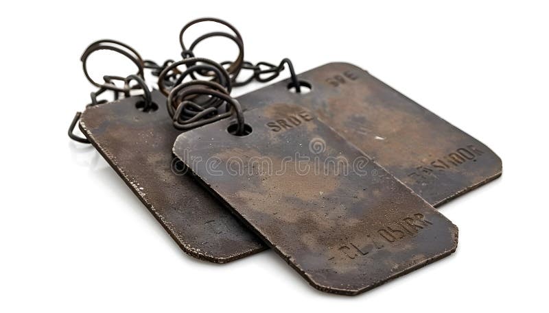 Blank Military ID Tags Isolated on White Stock Image - Image of space ...