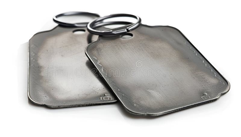 Blank Military ID Tags Isolated on White Stock Image - Image of ...