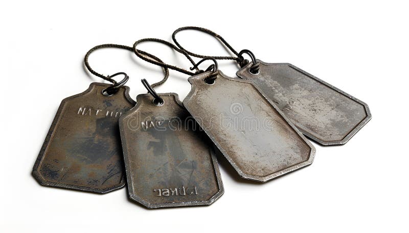 Blank Military ID Tags Isolated on White Stock Photo - Image of service ...