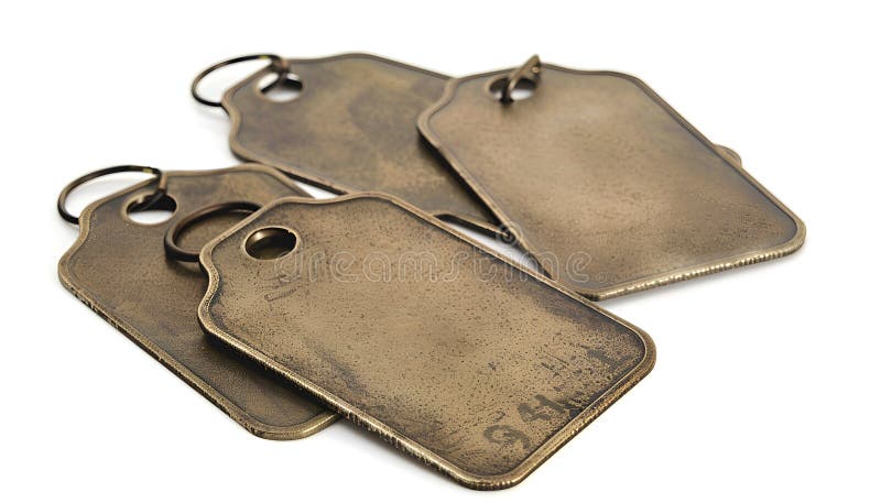 Blank Military ID Tags Isolated on White Stock Photo - Image of ...