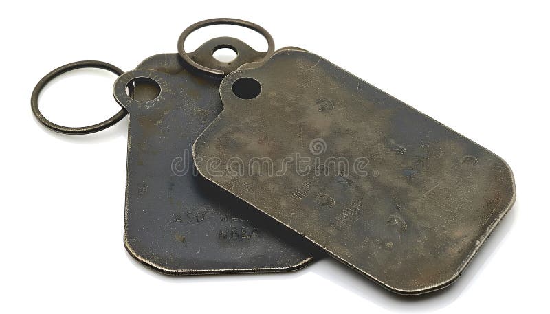 Blank Military ID Tags Isolated on White Stock Photo - Image of sign ...
