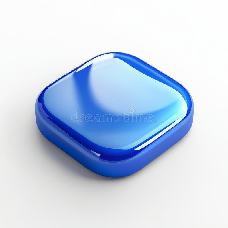 A Blank Mobile App Icon or Button, Depicted As a Blue Square with ...