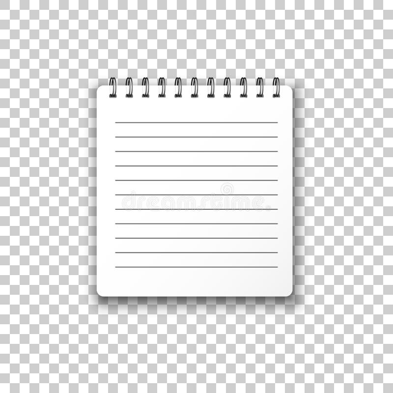 Blank Realistic Spiral Notepad Notebook Isolated Transparent Background ...