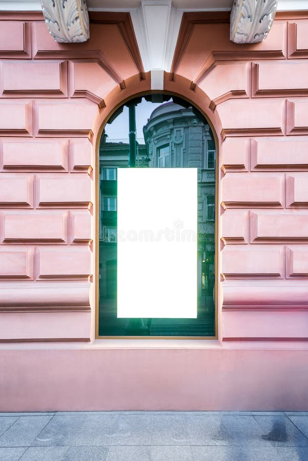 Blank Billboard Mockup of Showcase Window Stock Photo - Image of ...
