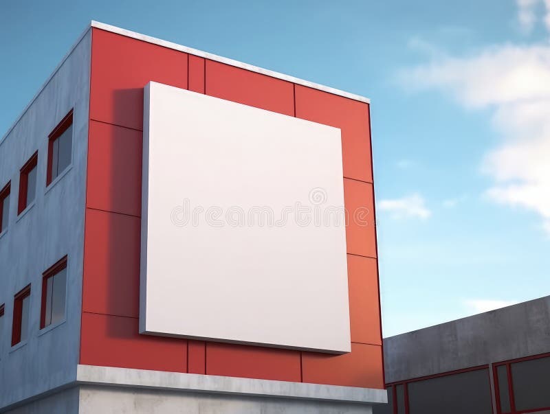 Blank Mock Up Sign on the Building, Advertising Board for Display ...