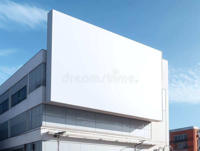 Blank Mock Up Sign on the Building, Advertising Board for Display ...