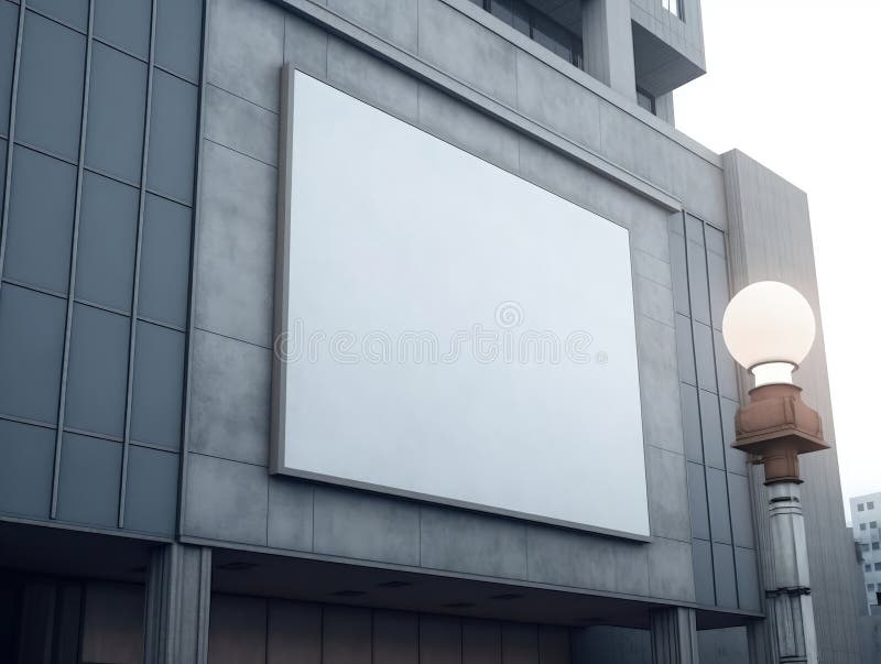 Blank Mock Up Sign on the Building, Advertising Board for Display ...