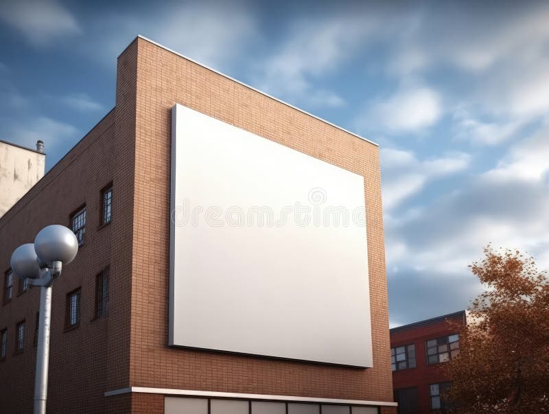 Blank Mock Up Sign on the Building, Advertising Board for Display ...