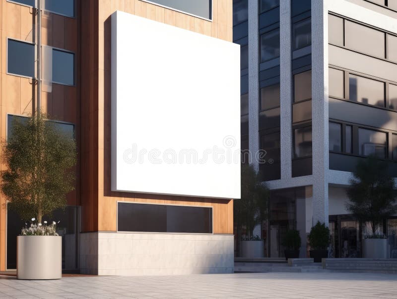 Blank Mock Up Sign on the Building, Advertising Board for Display ...