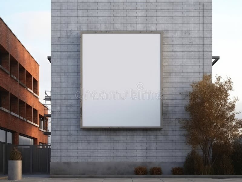 Blank Mock Up Sign on the Building, Advertising Board for Display ...