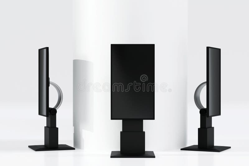 Blank Mock Up Vertical Billboard or LCD Screen Floor Stand Inside ...