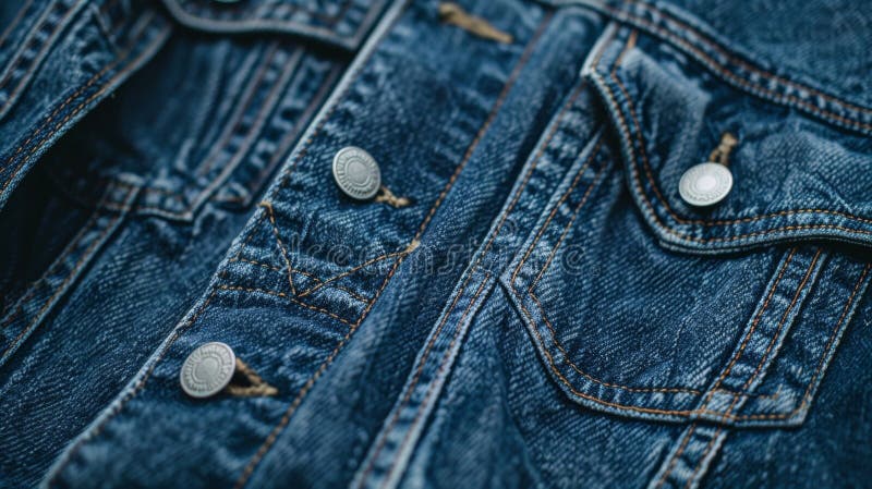 Blank Mockup of a Classic Denim Jacket with Button Closure and Front ...