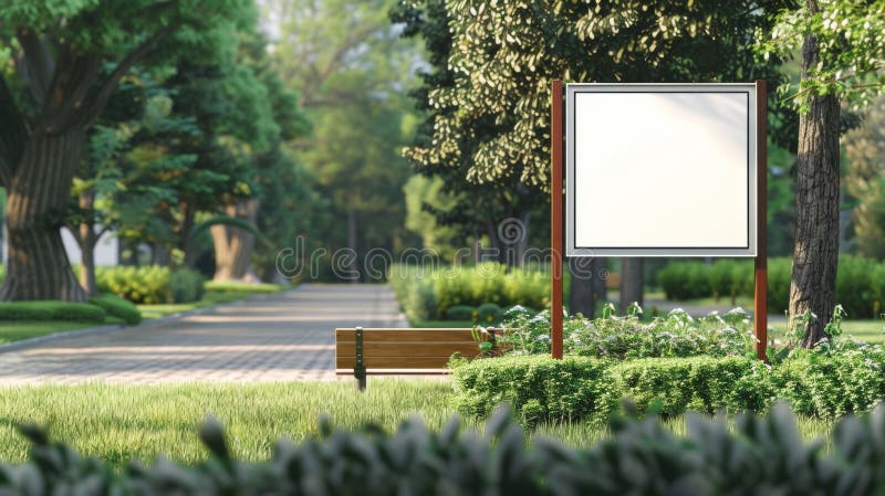 Blank Mockup of a Clear and Concise Wayfinding Sign for a Park ...