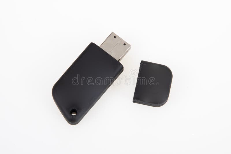 USB Memory Stick in Wooden Open on White Background Stock Image - Image ...