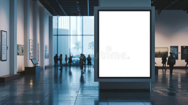 Blank Mockup of a Digital Signage Screen in a Museum Featuring ...