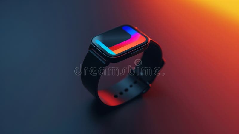 Blank Mockup of a Fitness Tracker with a Vibrant Color Display and ...